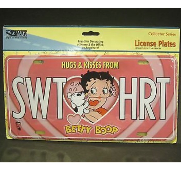 Betty Boop | Other | Betty Boop Sweet Heart Novelty License Plate ...